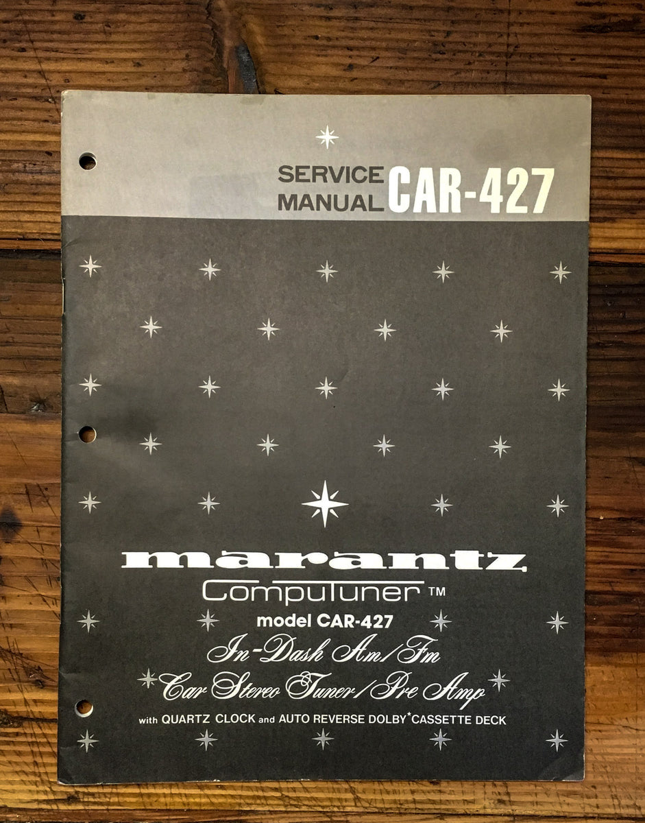 Marantz CAR-427 Car Stereo Service Manual *Original* – Vintage Audio ...