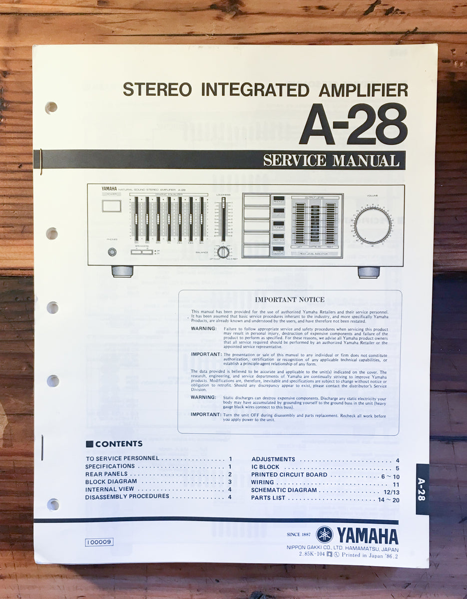 Amplifier Service Manual *Original* – Vintage Audio Store - Vintage ...