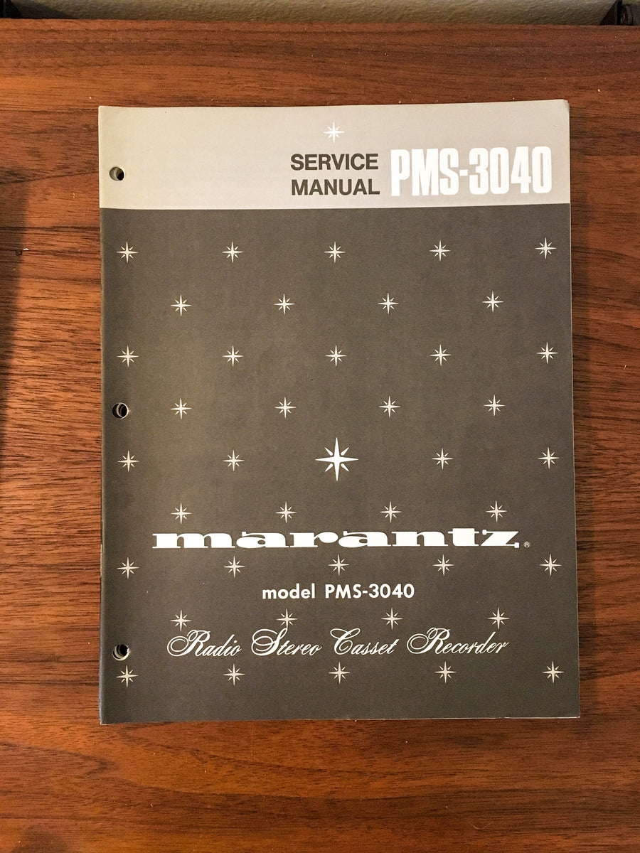 Marantz PMS-3040 Cassette Recorder Service Manual *Original* – Vintage ...