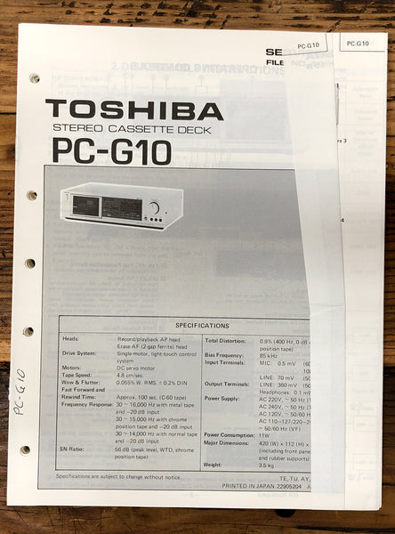 Cassette Deck Service Manual *Original* – Vintage Audio Store - Vintage Service Manuals, Stereo ...