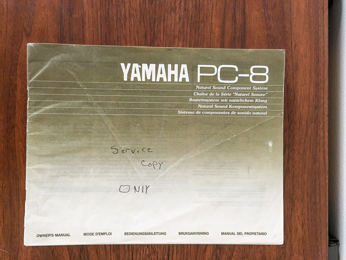 Yamaha PC-8 Component Sound System Owners / Instruction Manual *Origin ...