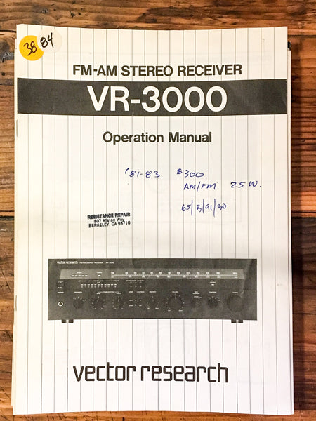 Receiver Owner / User Manual *Original* – Vintage Audio Store - Vintage ...