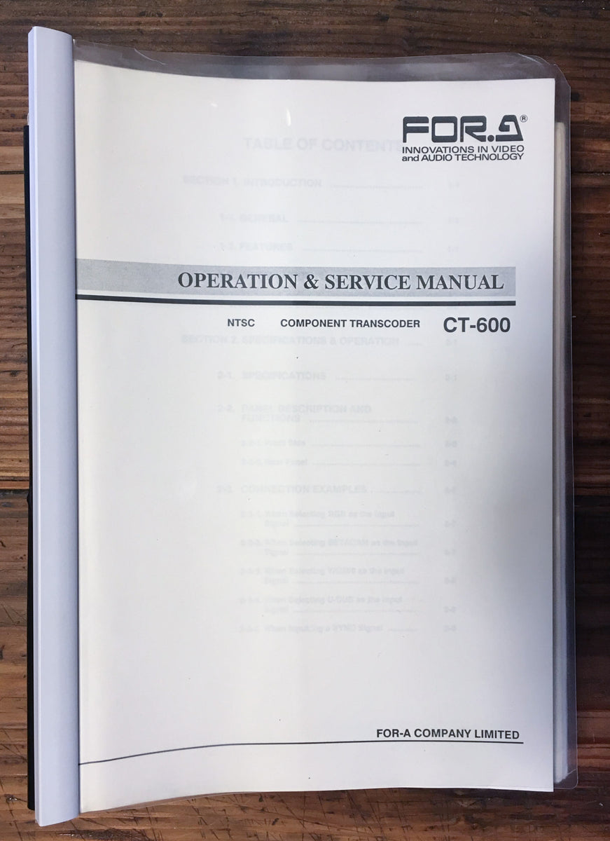 Transcoder Operation & Service Manual *Original* – Vintage Audio Store ...