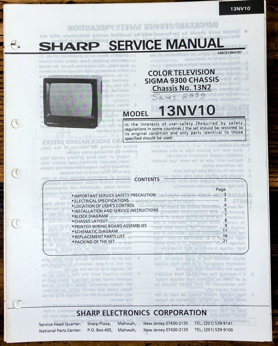 TV / Television Service Manual *Original* – Vintage Audio Store ...
