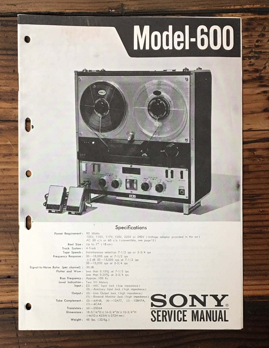 Reel to Reel Service Manual *Original* – Vintage Audio Store - Vintage ...