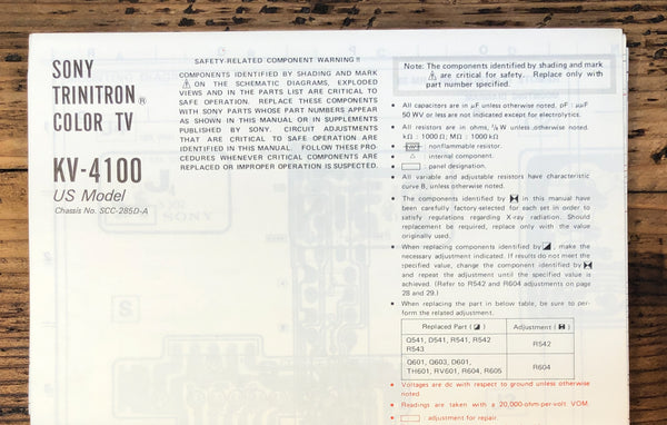 TV Fold Out Schematic *Original* – Vintage Audio Store - Vintage ...