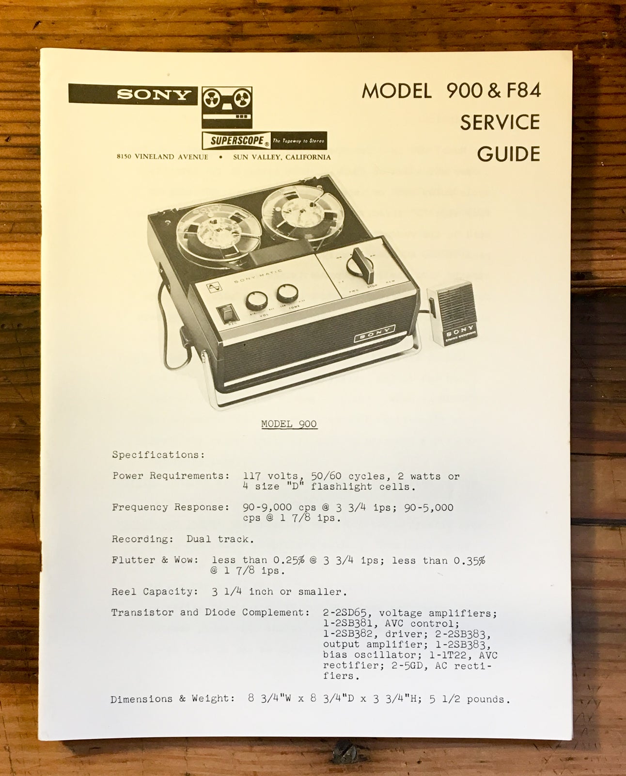 Tape Recorder Service Manual *Original* – Vintage Audio Store - Vintage ...