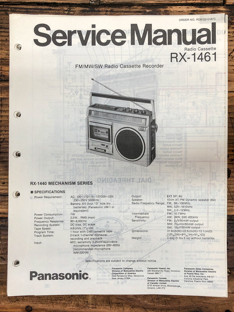 Radio / Boombox Service Manual *Original* – Vintage Audio Store ...