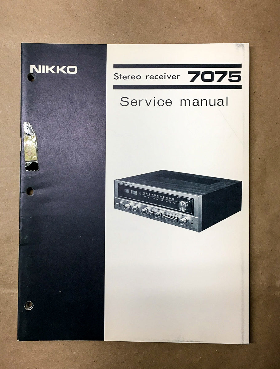 Nikko Model 7075 Receiver Service Manual *Original* – Vintage Audio ...