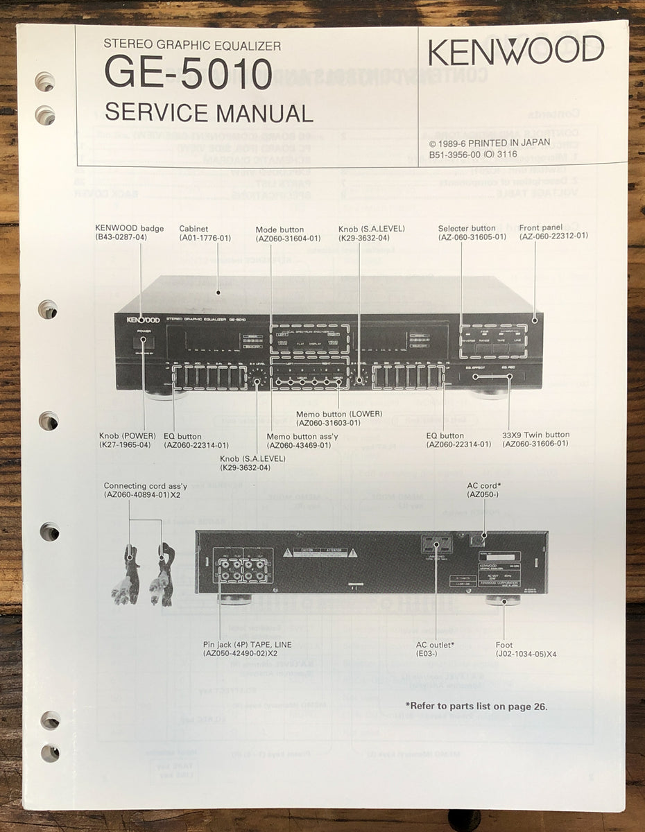 Graphic Equalizer Service Manual *Original* – Vintage Audio Store ...