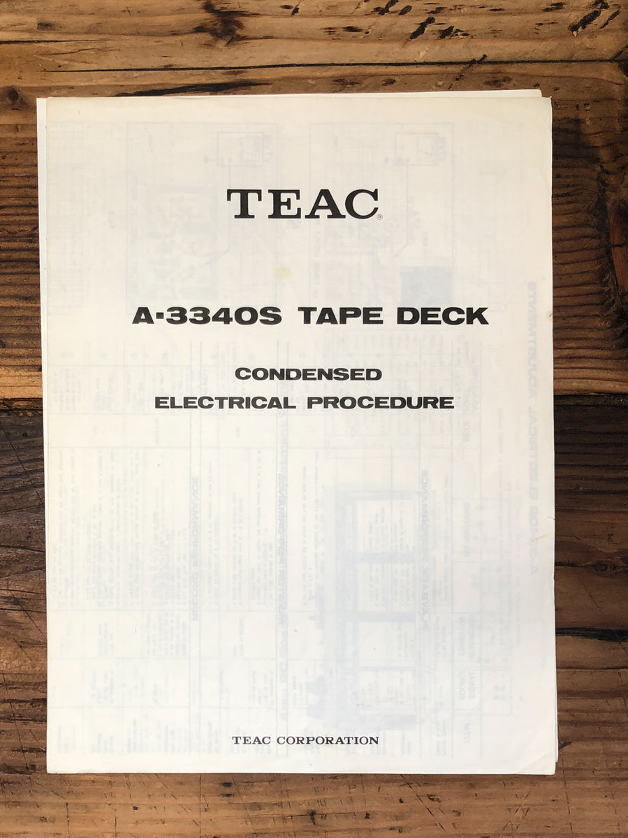 Reel to Reel Electrical Procedure Manual *Original* – Vintage Audio ...