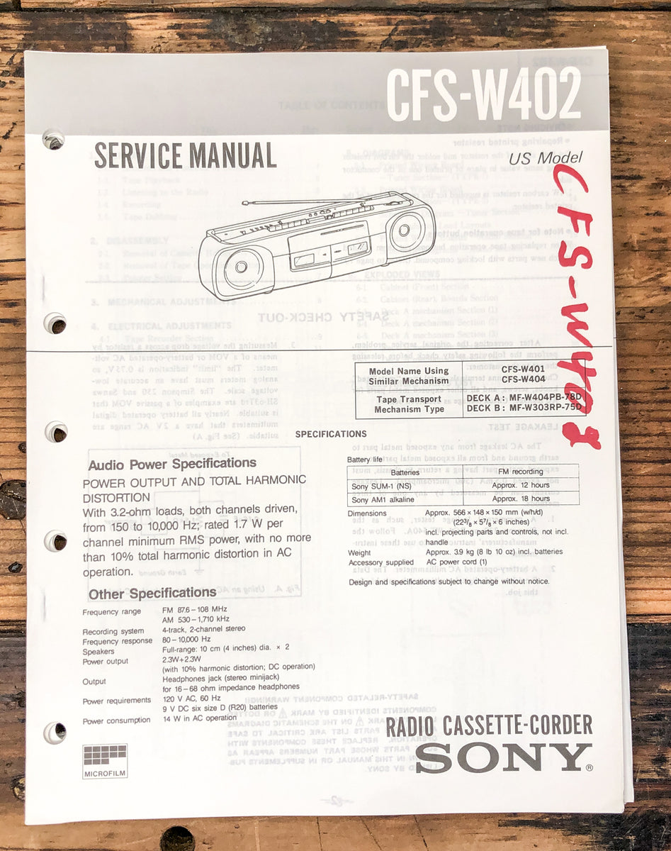 Radio / Boombox Service Manual *Original* – Vintage Audio Store ...