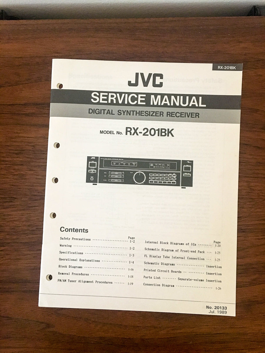 JVC RX-201 RX-201BK Receiver Service Manual *Original* – Vintage Audio ...