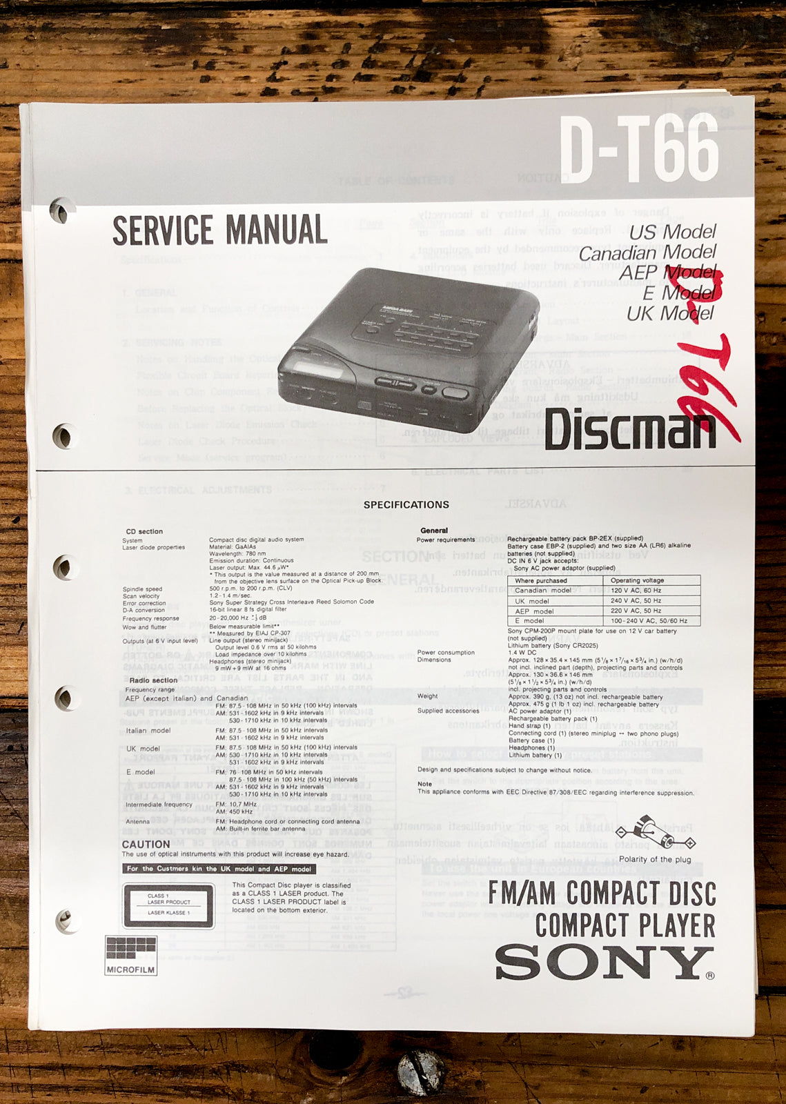 CD Player / Discman Service Manual *Original* – Vintage Audio Store ...