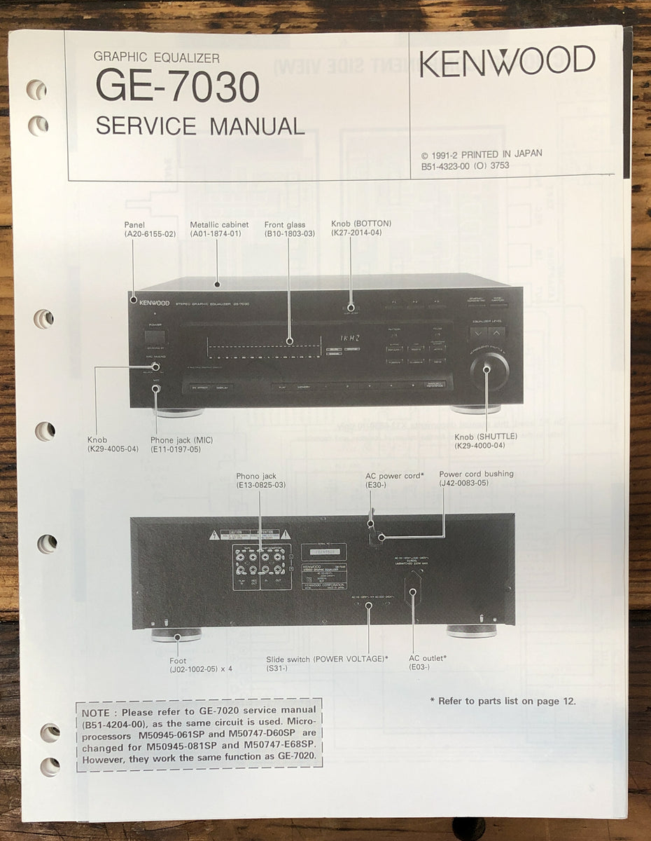 Graphic Equalizer Service Manual *Original* – Vintage Audio Store ...