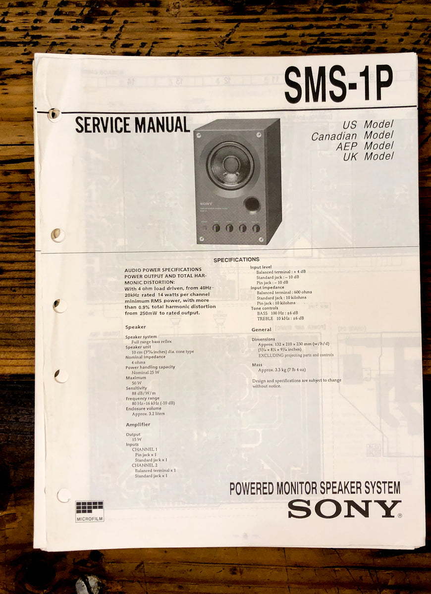 Speaker Service Manual *Original* – Vintage Audio Store - Vintage ...
