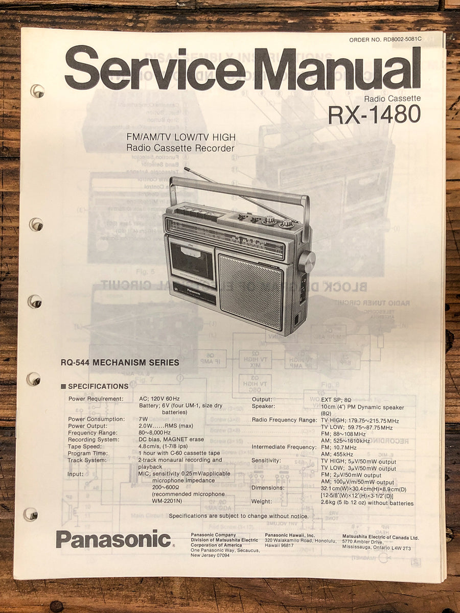 Radio / Boombox Service Manual *Original* – Vintage Audio Store ...
