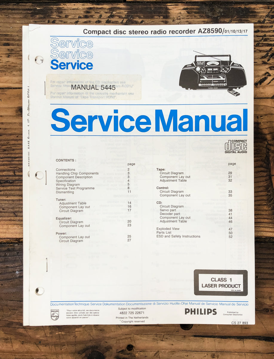 Radio / Boombox Service Manual *Original* – Vintage Audio Store ...