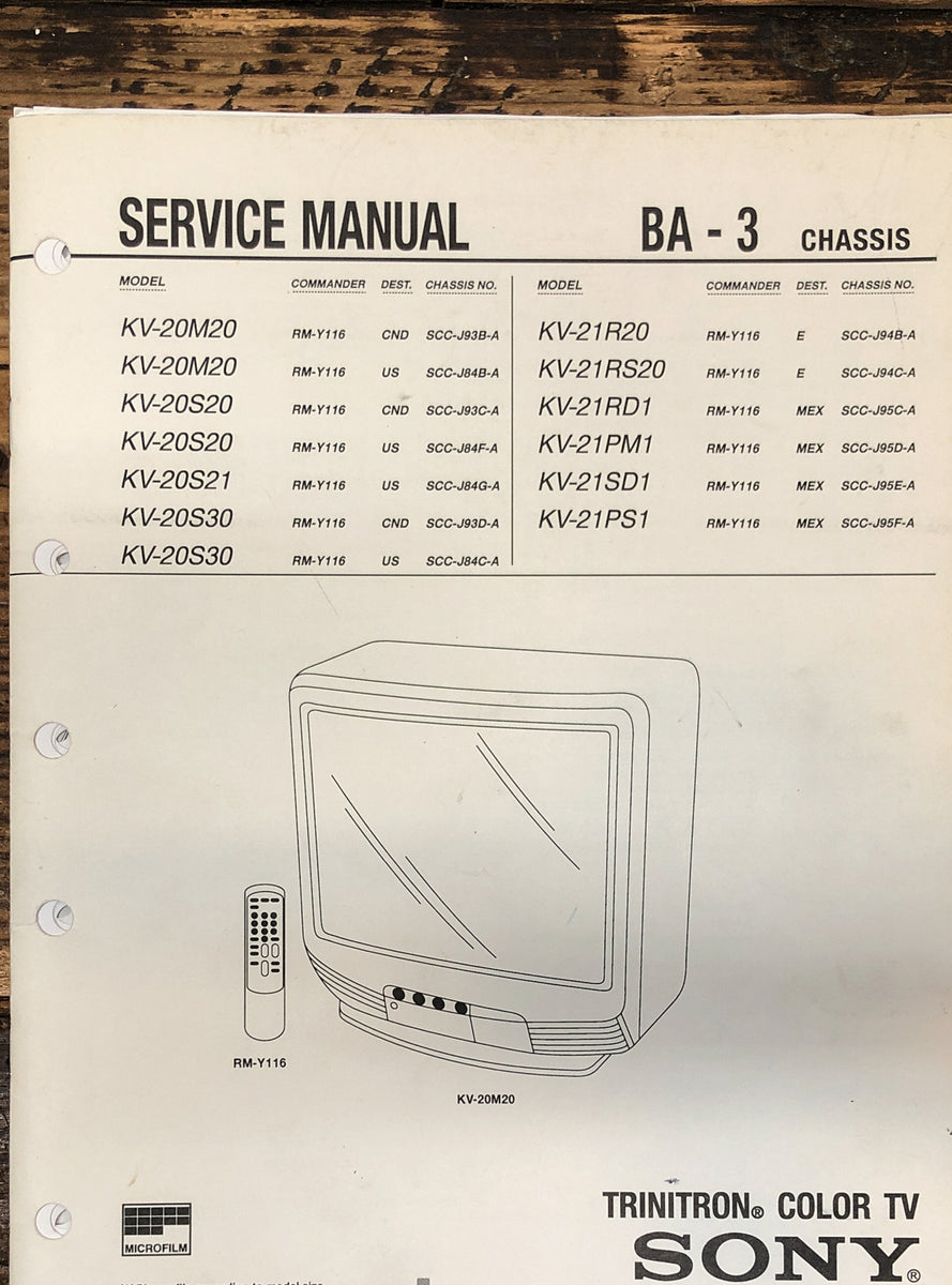 TV Service Manual *Original* – Vintage Audio Store - Vintage Service ...