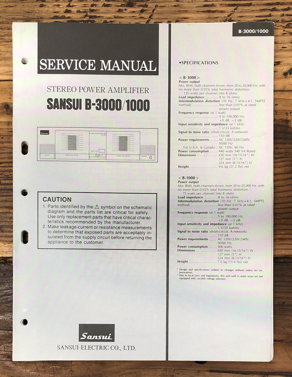 Amplifier Service Manual *Original* – Vintage Audio Store - Vintage ...
