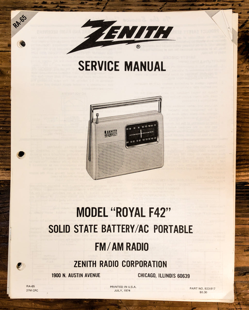 Radio Service Manual *Original* – Vintage Audio Store - Vintage Service ...