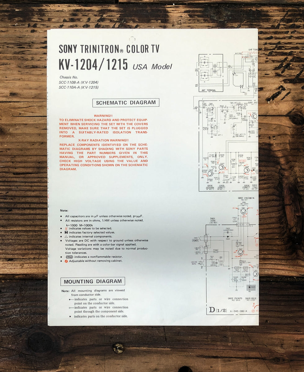 TV Large Schematic *Original* – Vintage Audio Store - Vintage Service ...
