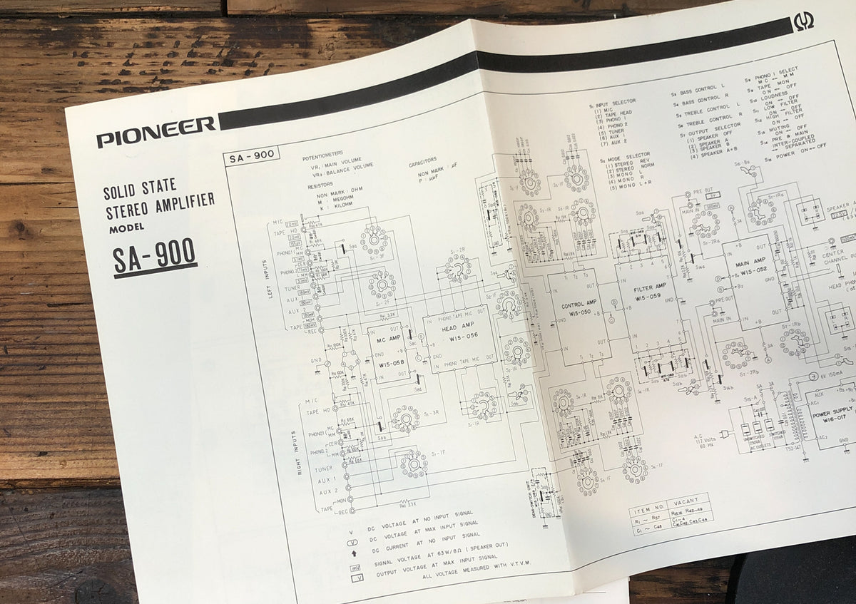 Amplifier Large Fold Out Schematic *Original* – Vintage Audio Store ...