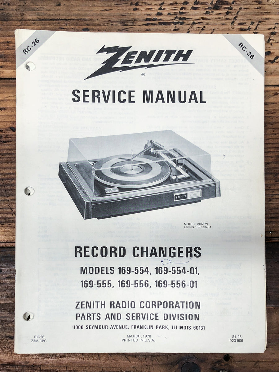 Record Player / Turntable Service Manual *Original* – Vintage Audio ...