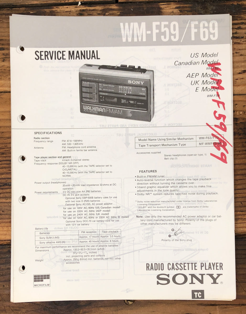 Cassette Player Service Manual *Original* – Vintage Audio Store ...