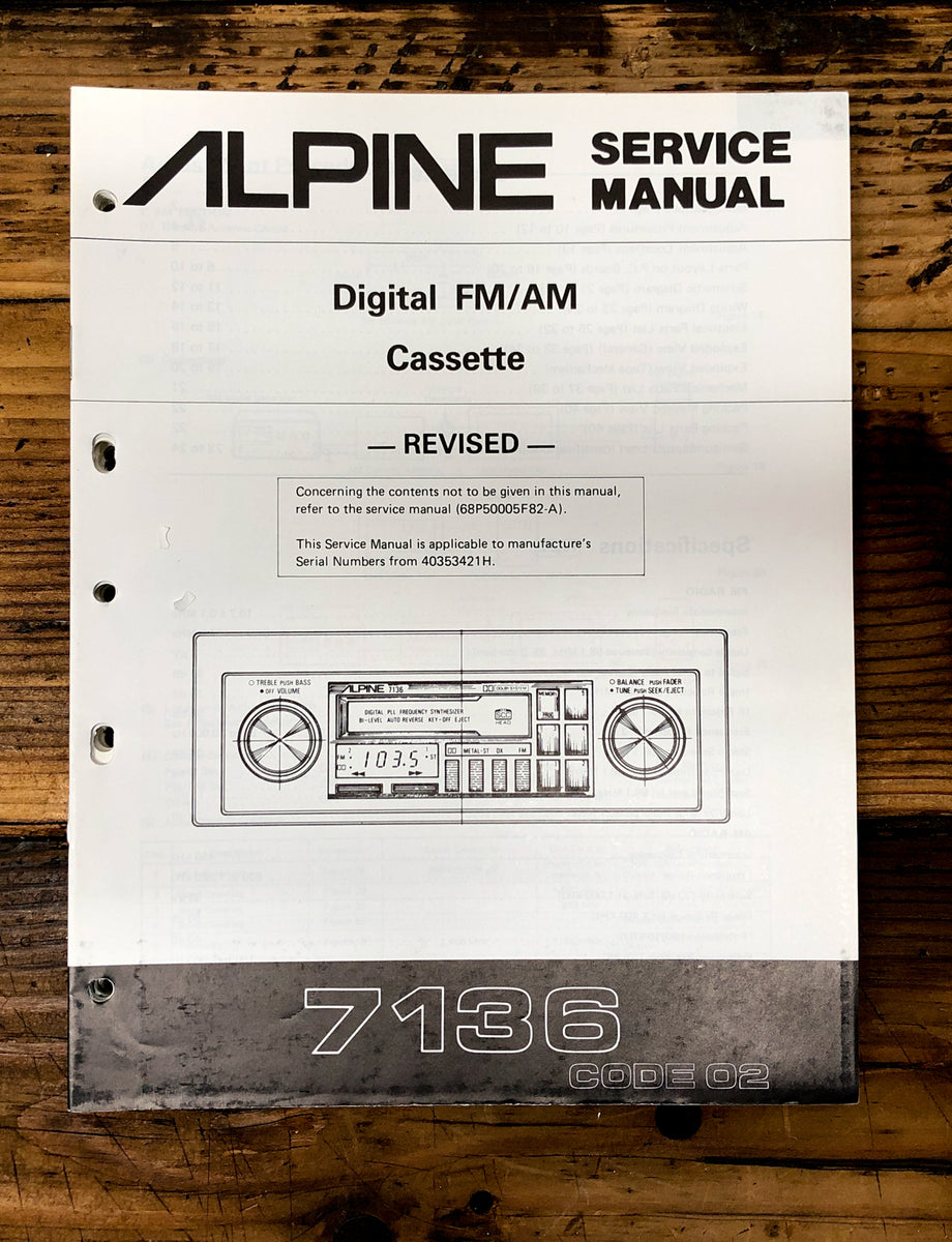 Car Radio / Cassette Service Manual *Original* – Vintage Audio Store ...