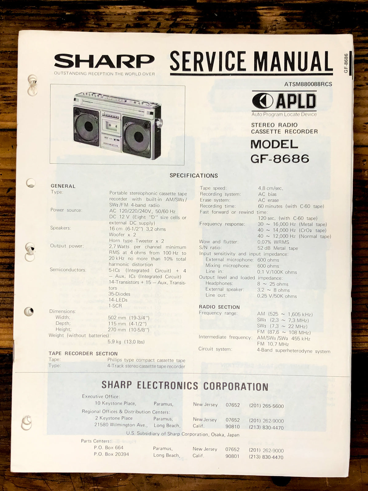 Radio / Boombox Service Manual *Original* – Vintage Audio Store ...