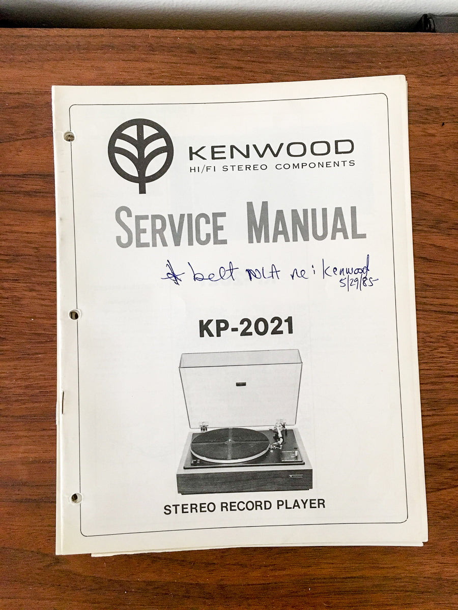 Kenwood KP-2021 Record Player / Turntable Service Manual *Original ...