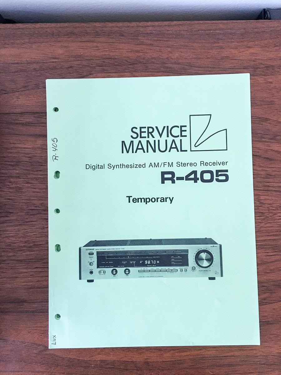 Luxman R-405 Receiver Temporary Service Manual *Original* – Vintage ...