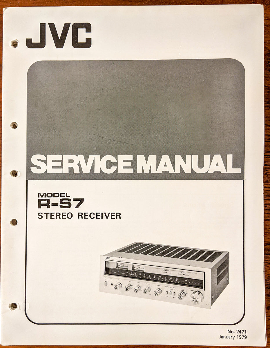 JVC R-S7 Receiver Service Manual *Original* – Vintage Audio Store ...