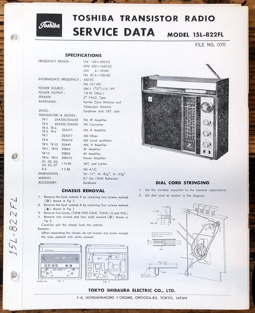 Radio Service Manual *Original* – Vintage Audio Store - Vintage Service ...