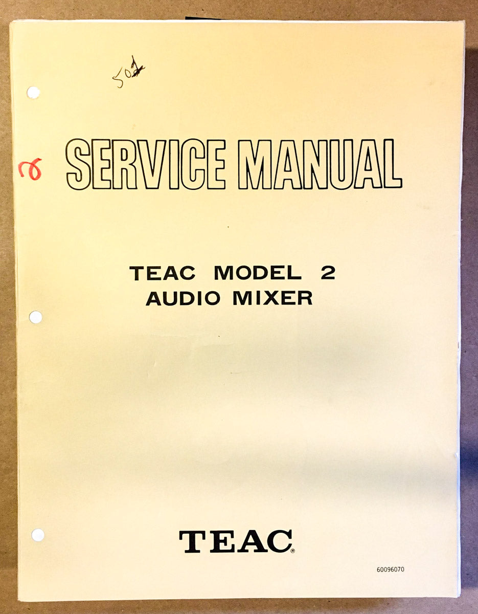 Teac Model 2 Mixer Service Manual *Original* – Vintage Audio Store ...