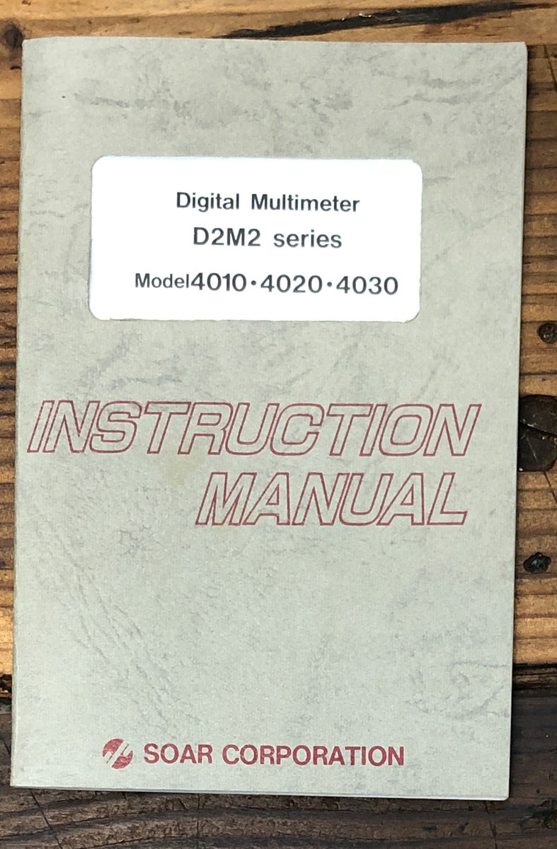 Multimeter Owner / User Manual *Original* – Vintage Audio Store ...