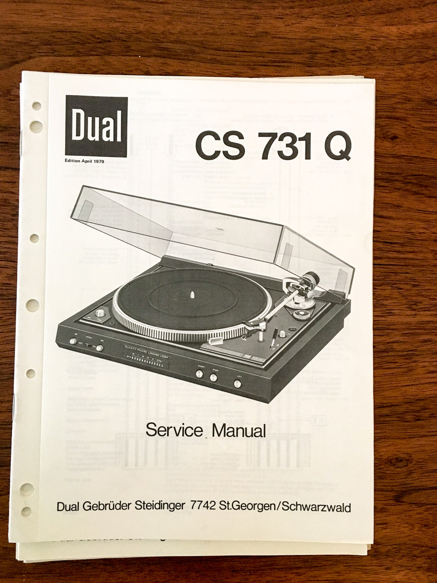 Dual CS 731 Q Record Player / Turntable Service Manual *Original ...