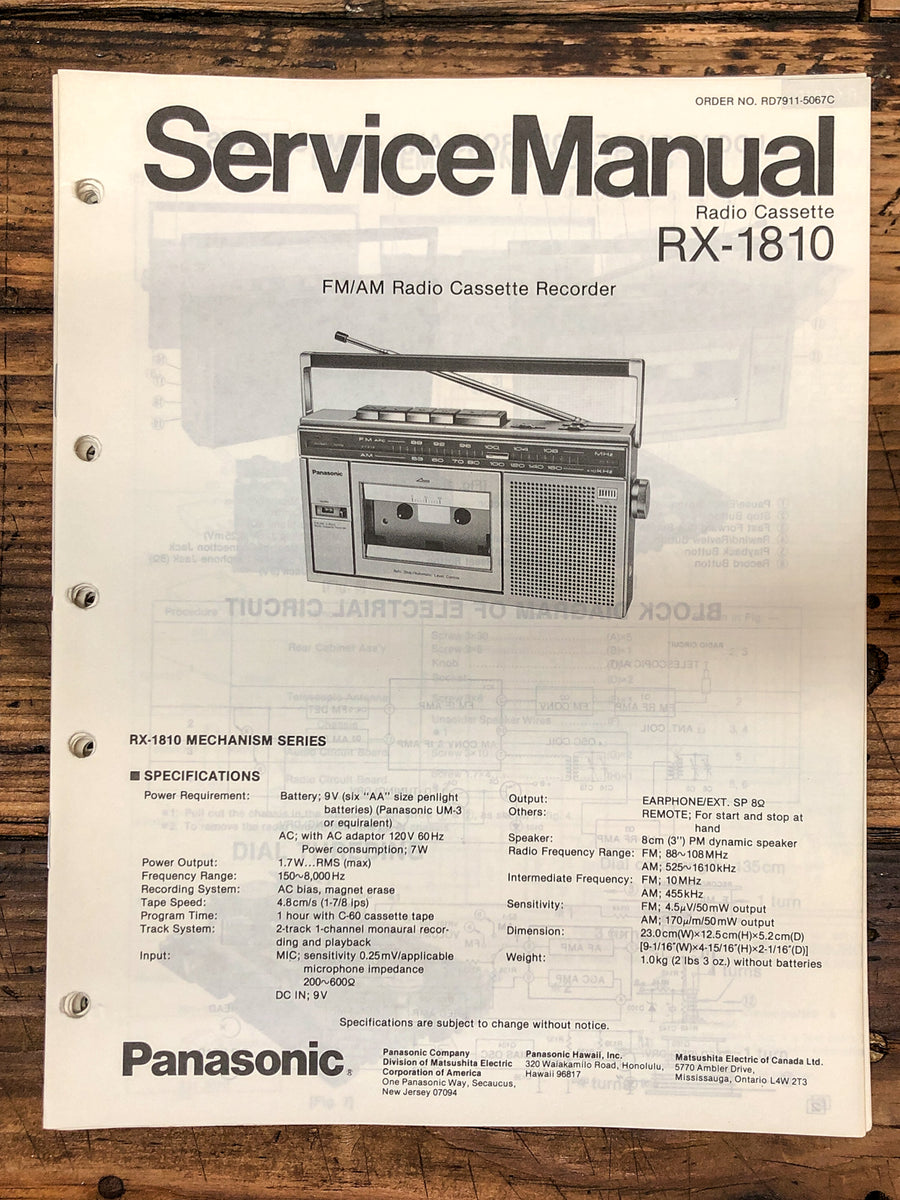 Radio / Boombox Service Manual *Original* – Vintage Audio Store ...