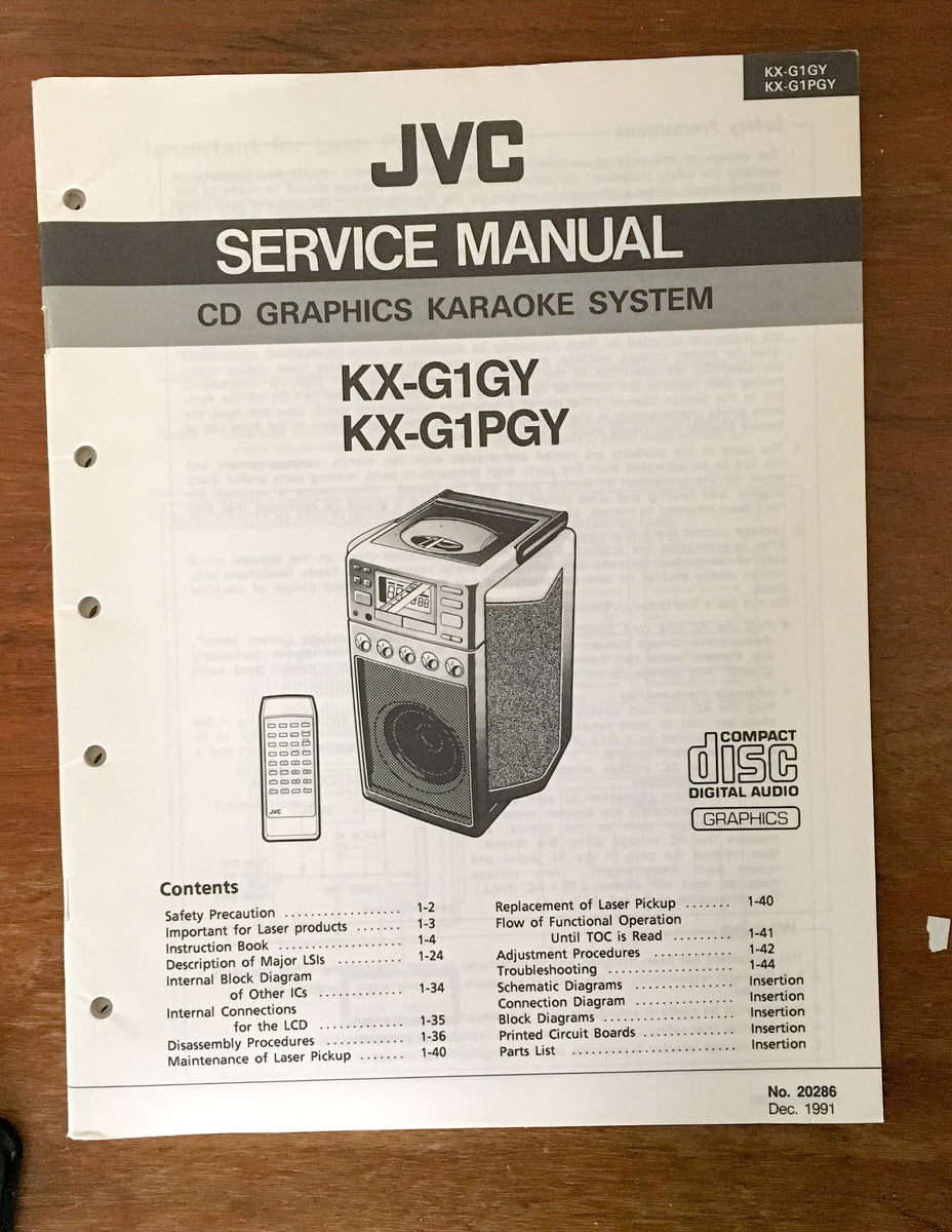 JVC KX-G1GY G1PGY Cassette Deck Service Manual *Original* – Vintage ...