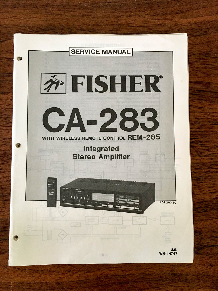 Fisher CA-283 Integrated Amplifier Service Manual *Original* – Vintage ...