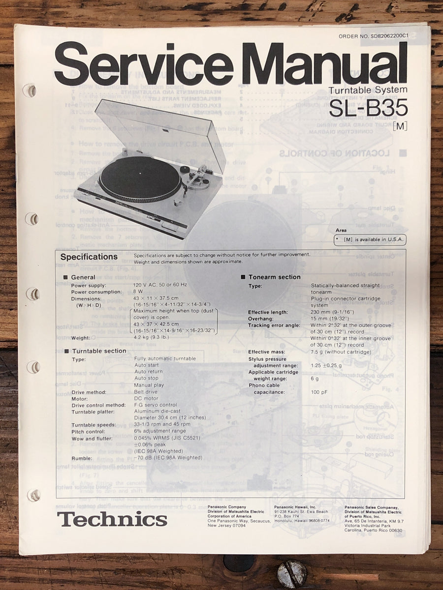 Record Player / Turntable Service Manual *Original* – Vintage Audio ...