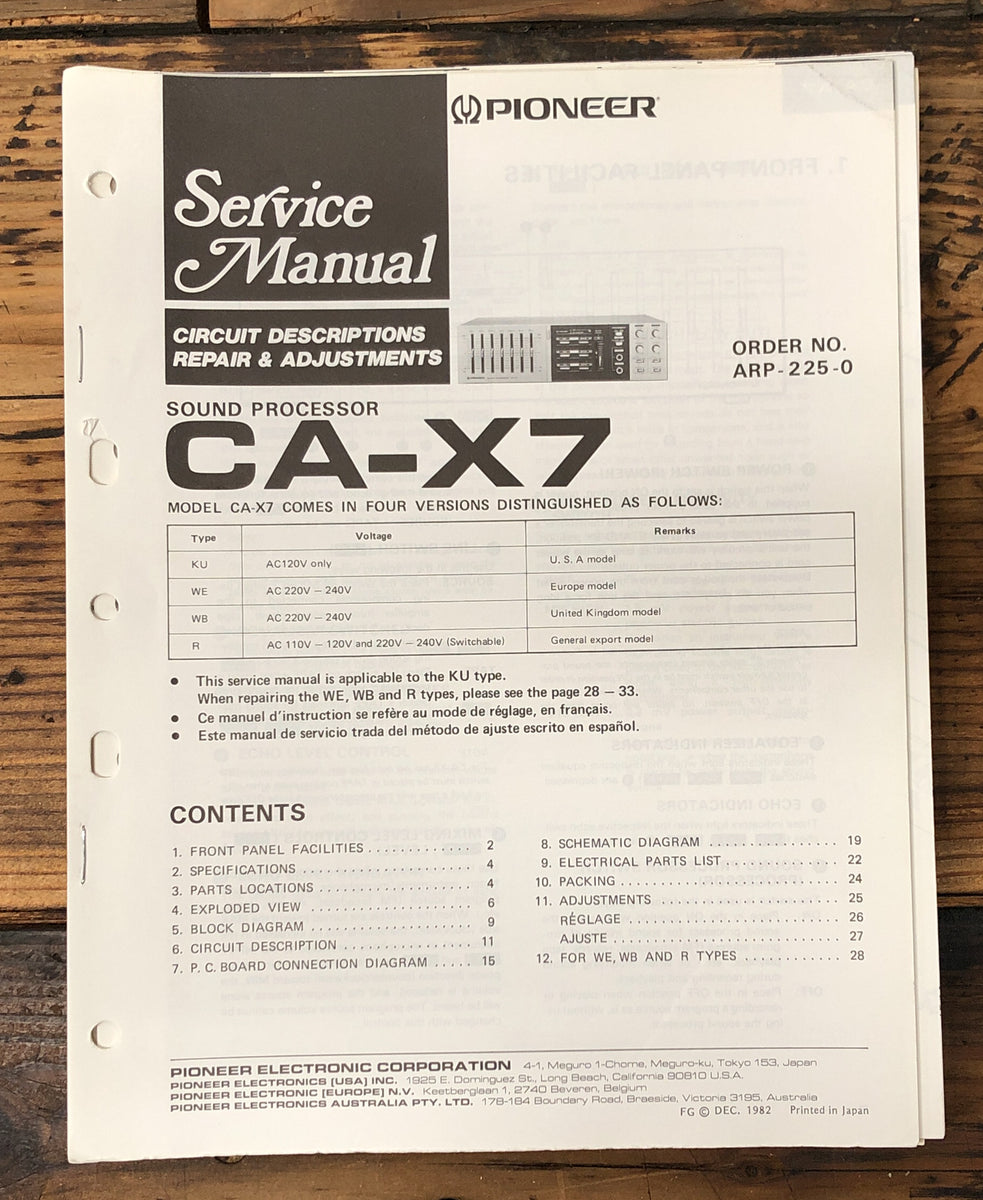 Processor Service Manual *Original* – Vintage Audio Store - Vintage ...