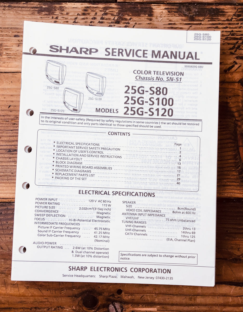 TV Service Manual *Original* – Vintage Audio Store - Vintage Service ...