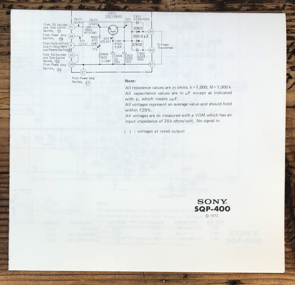 Fold Out Schematic *Original* – Vintage Audio Store - Vintage Service ...