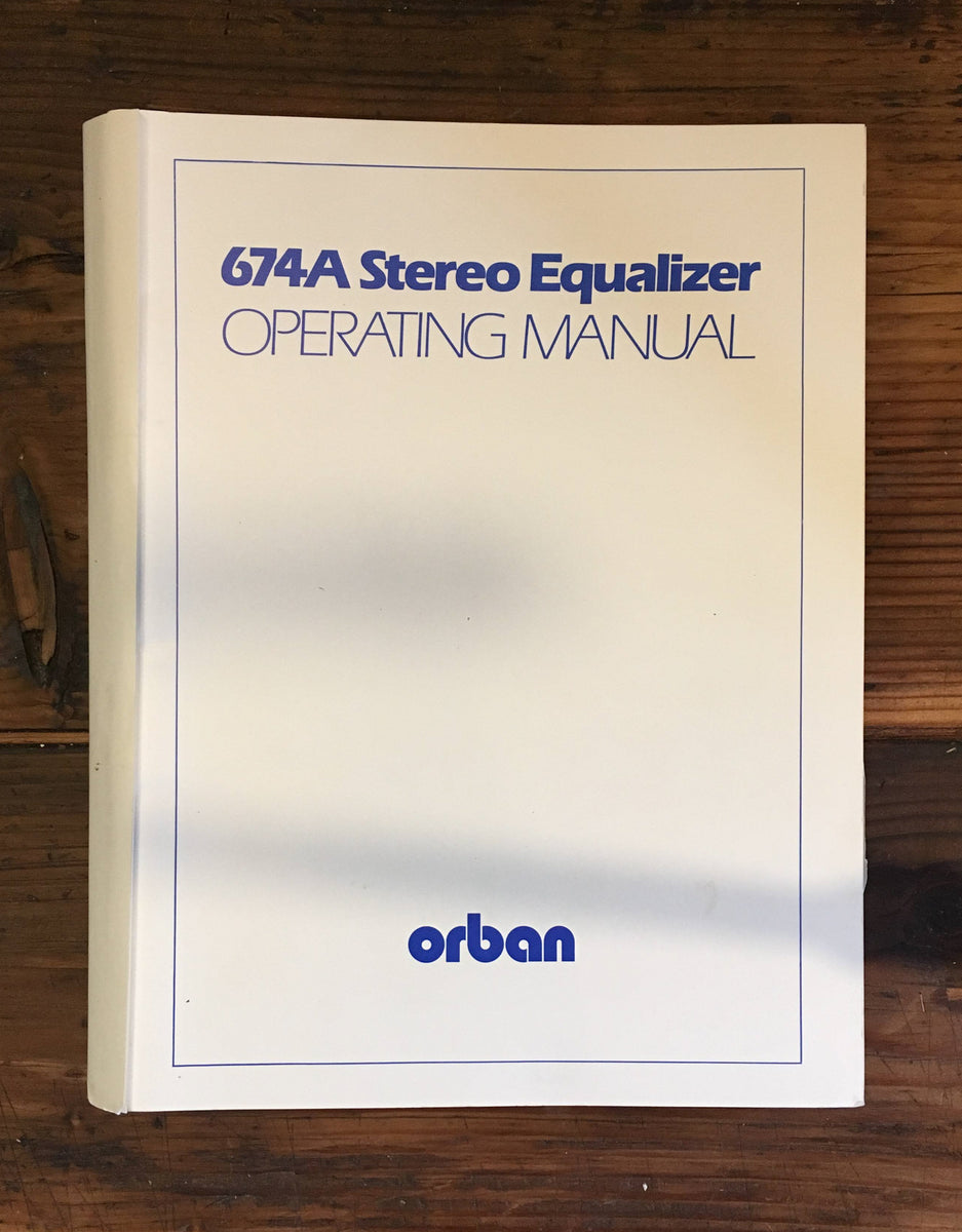 Equalizer User / Operating Manual *Original* – Vintage Audio Store ...