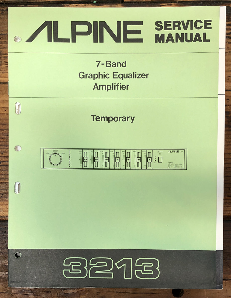 Equalizer Service Manual *Original* – Vintage Audio Store - Vintage ...