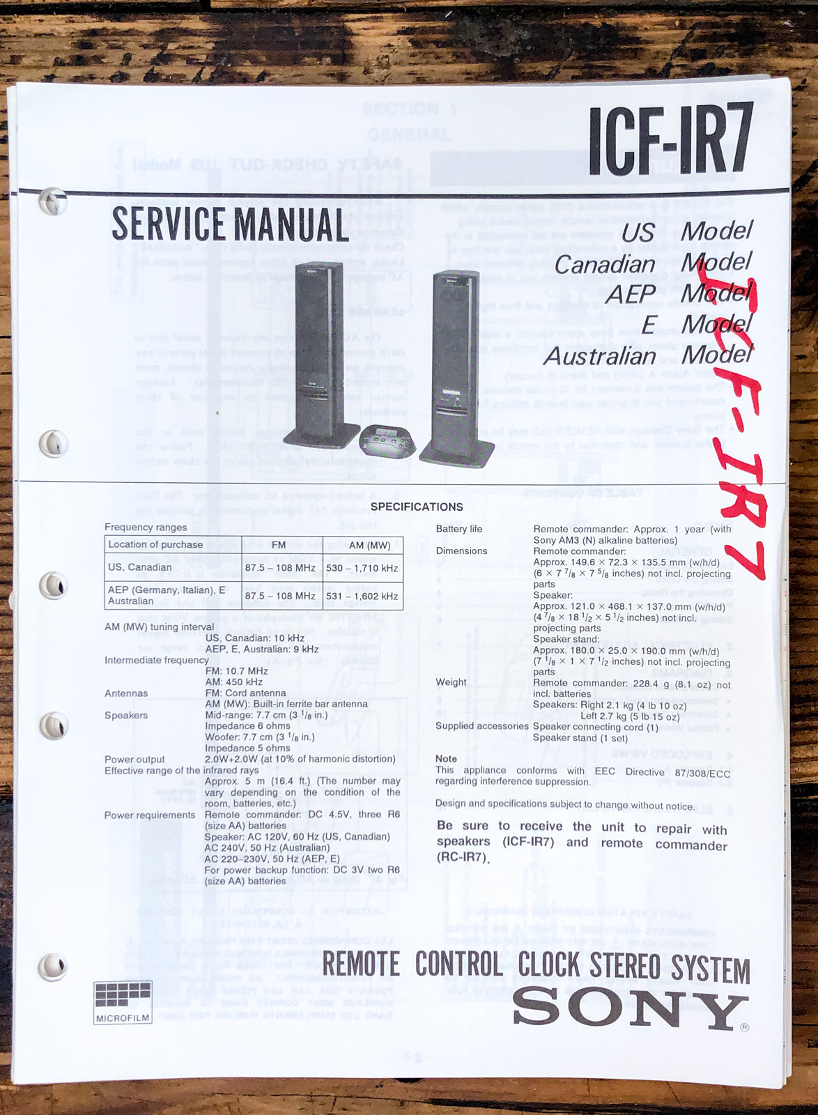 Radio Service Manual *Original* – Vintage Audio Store - Vintage Service ...