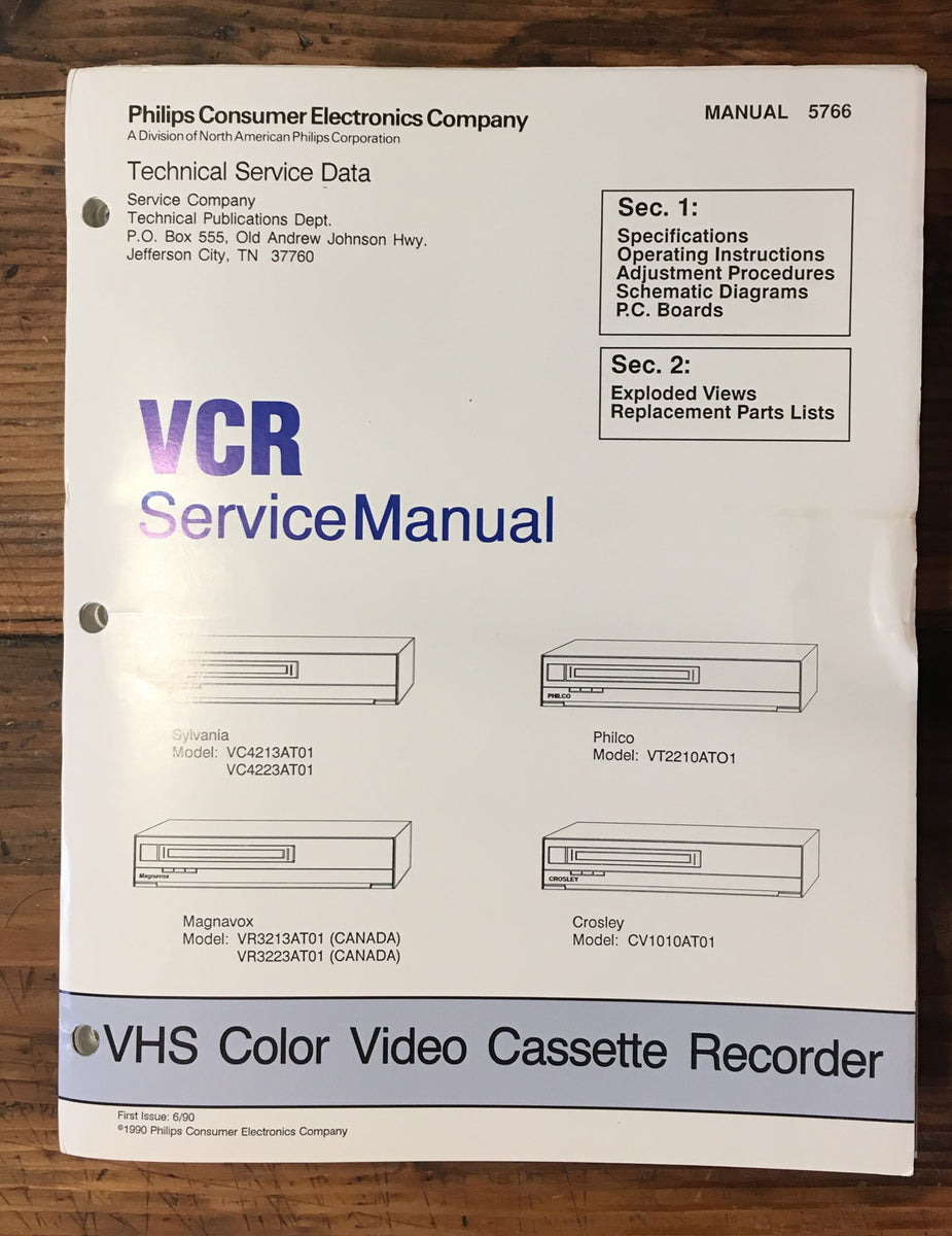 VCR Service Manual *Original* – Vintage Audio Store - Vintage Service ...