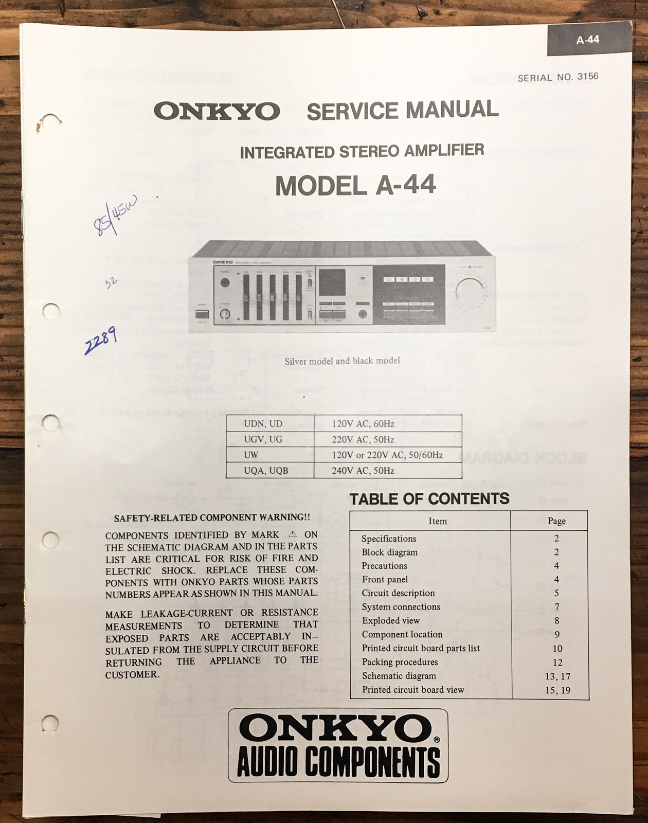 Amplifier Service Manual *Original* – Vintage Audio Store - Vintage ...